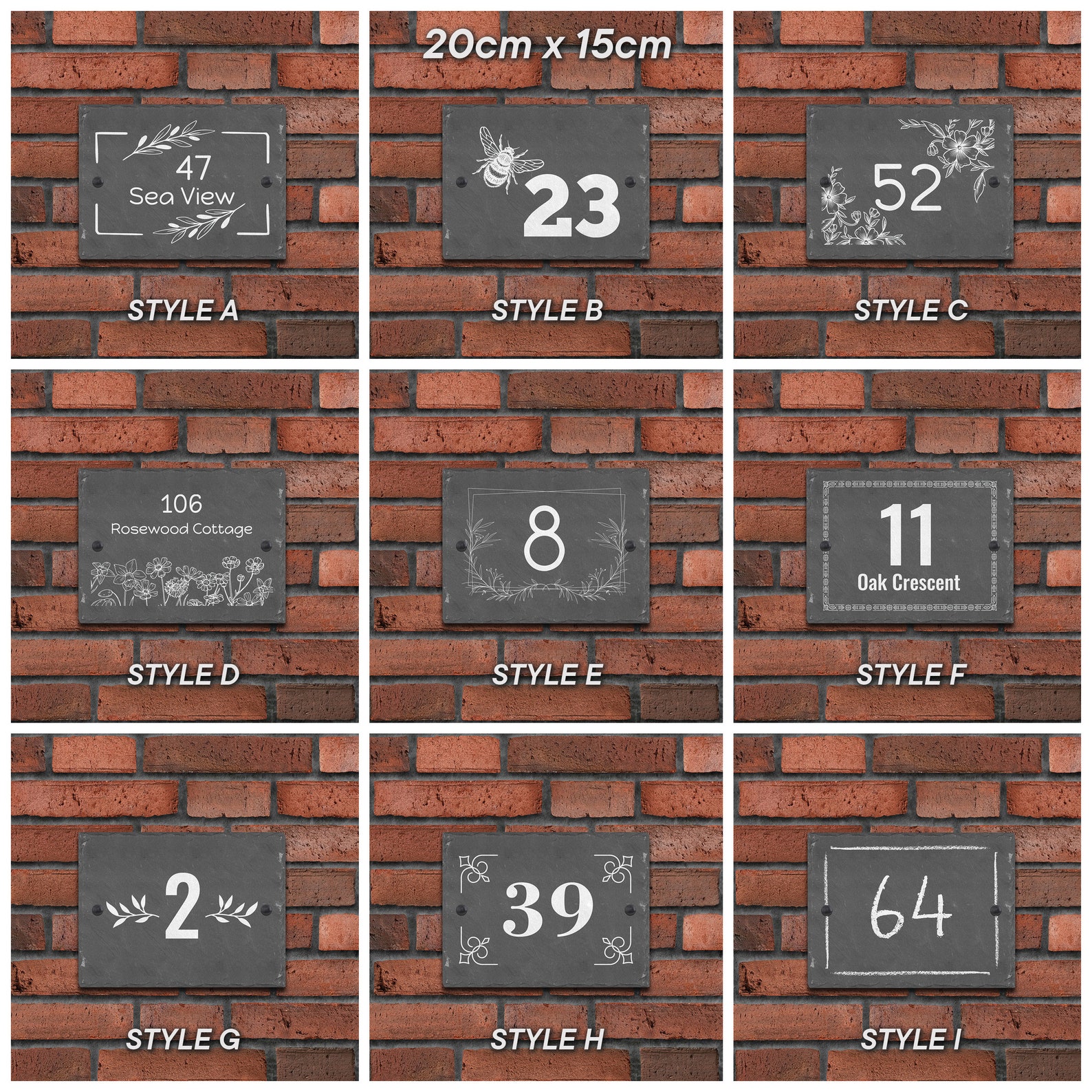Rustic Slate Door Number Slate Gate Sign Plaque Stone Home - Etsy UK