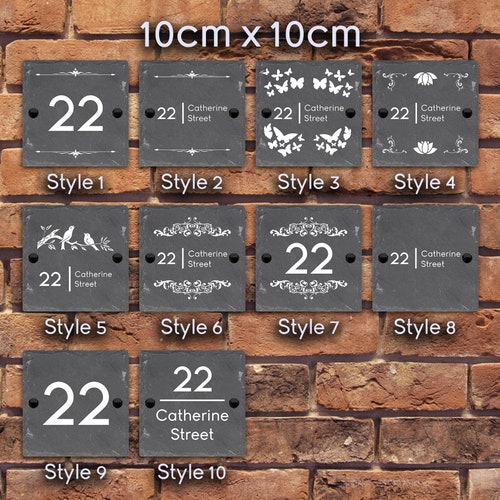 Rustic Slate House Gate Sign Plaque Door Number Personalised - Etsy UK