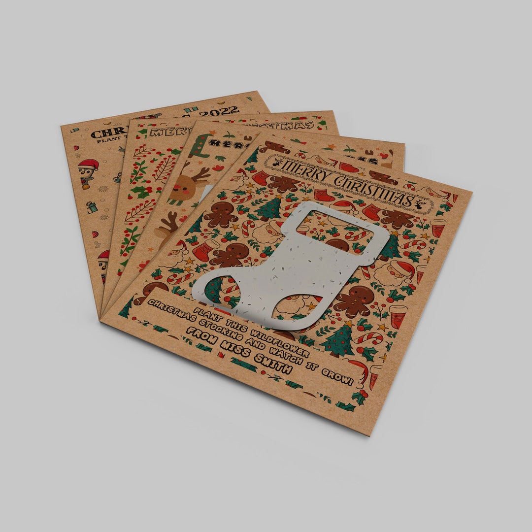 Personalised Christmas Class Gift Seeded Paper, Plantable Student Gift ...