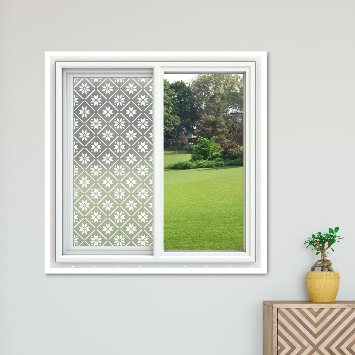 Privacy Frosted Window Film Decorative Etched Feature Glass Self ...