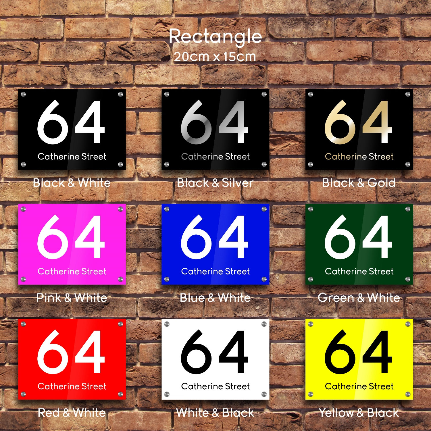 Acrylic Plastic House Number Slate Gate Sign Plaque Modern | Etsy UK