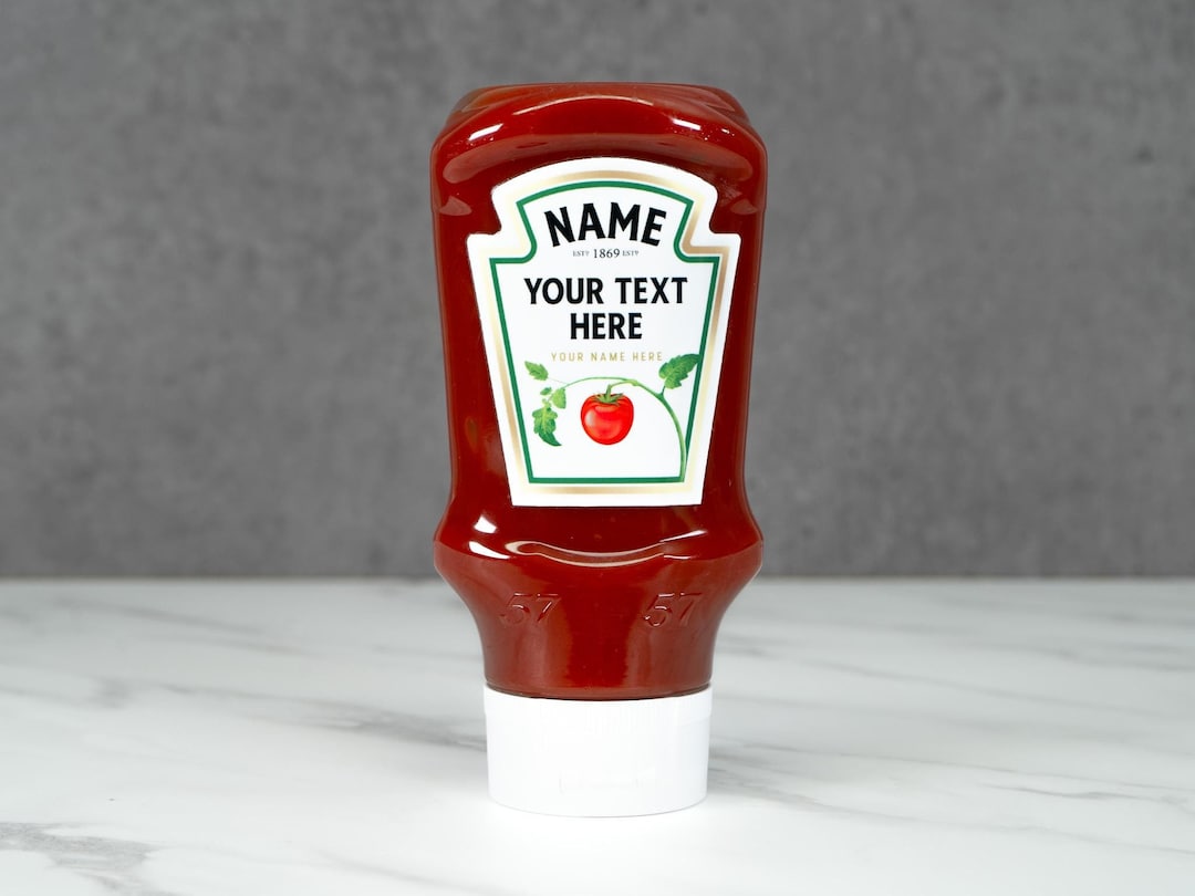 Personalised Ketchup Label Funny Gift - Custom Tomato Ketchup Sauce ...