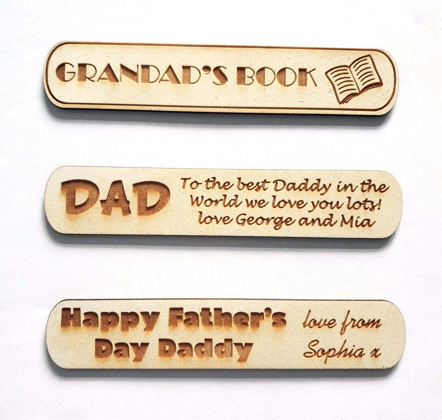Personalised Wooden Bookmark Fathers Day Gift, Birthday, Anniversary ...