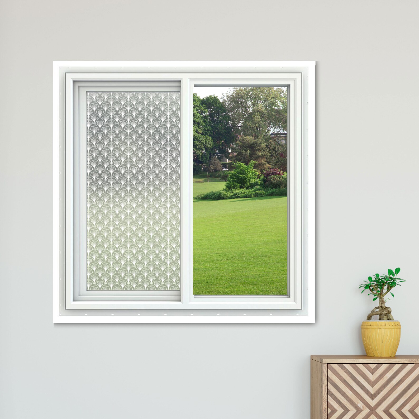 Privacy Frosted Window Film Decorative Etched Feature Glass Self ...