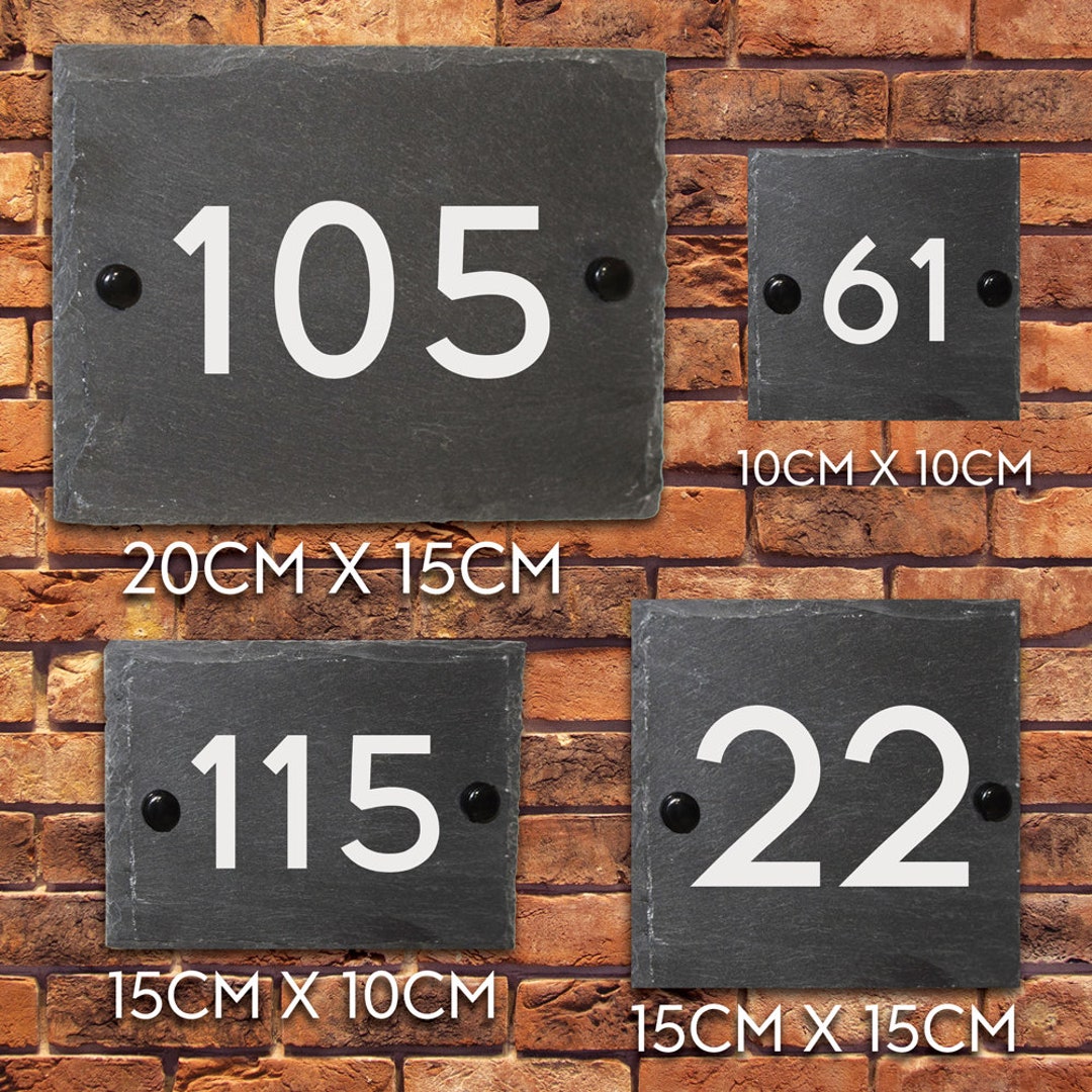 Rustic Slate House Gate Sign Plaque Door Number Personalised Name Plate ...