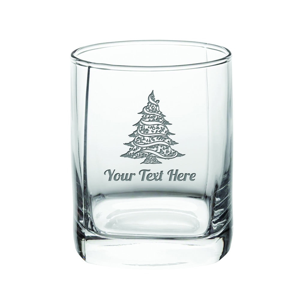 Personalised Glass Engraved Glasses Christmas Gift, Custom Text on ...