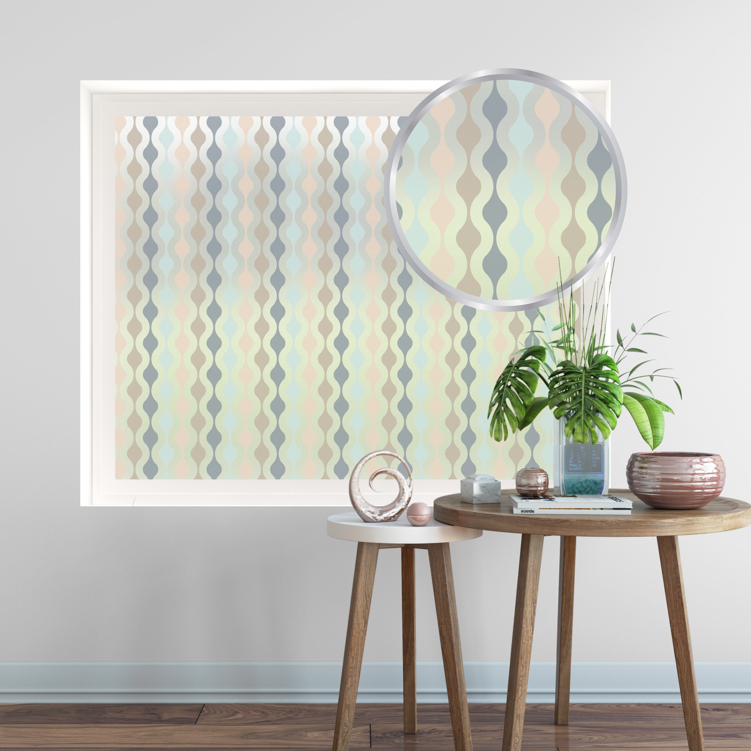 Privacy Frosted Pattern Window Film Decorative Etched Colourful Feature ...