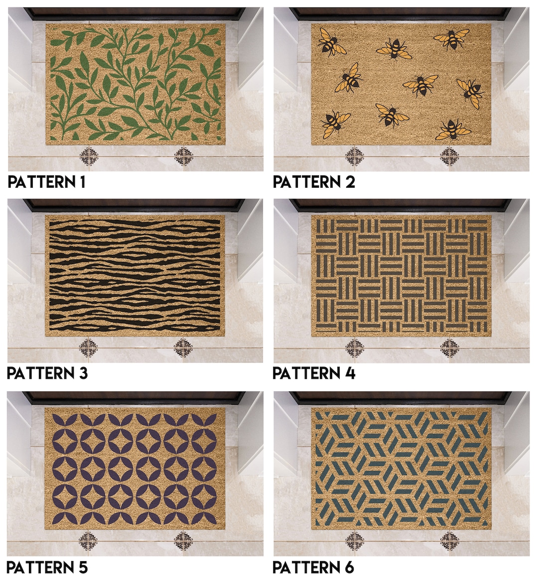 Coir Front Door Mat | 6 Unique Patterns: Colorful Durable & Stylish ...