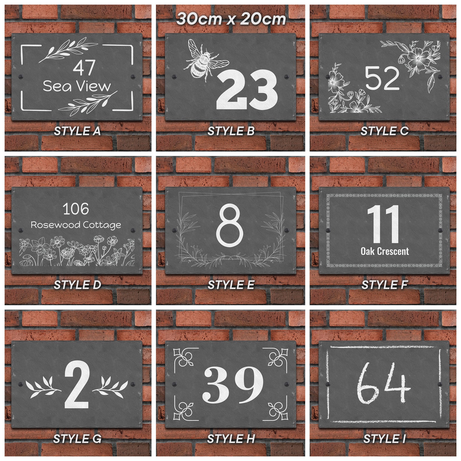 Rustic Slate Door Number Slate Gate Sign Plaque Stone Home - Etsy UK