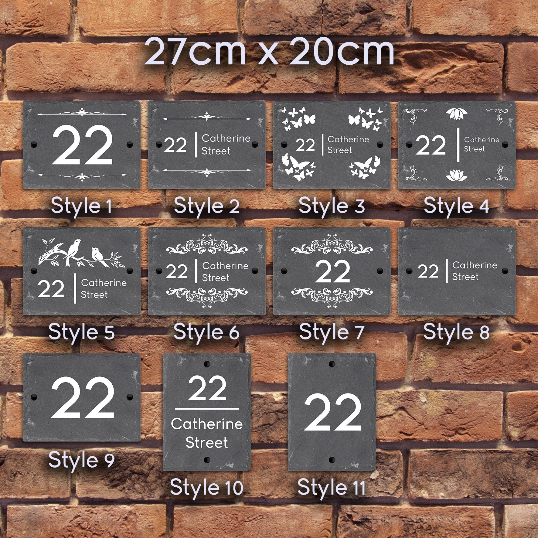 Rustic Slate House Number Slate Gate Sign Plaque Stone Door | Etsy