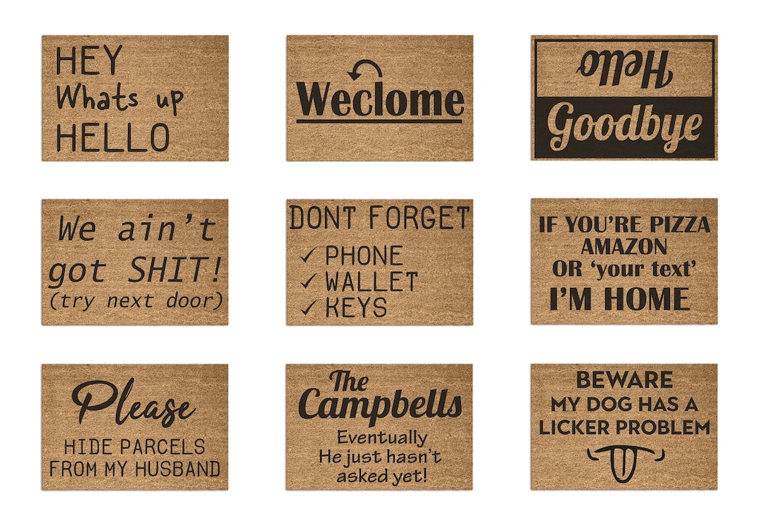 Custom Funny Doormat Personalised Door Mat - Customized Rude Door Rug ...