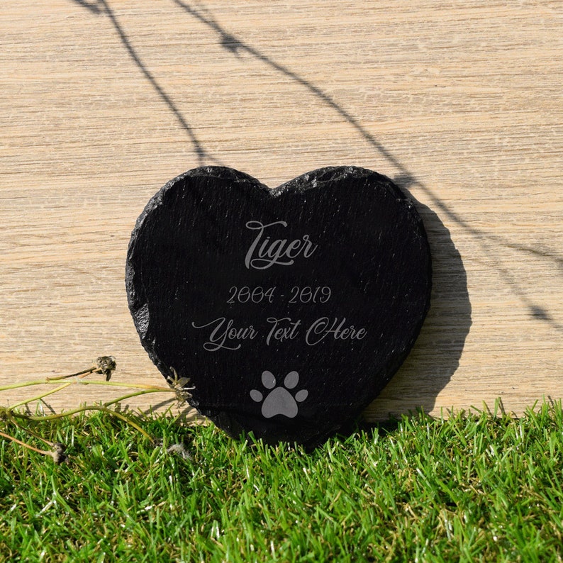 Personalised Engraved Rustic Slate Stone Heart Shaped Pet - Etsy UK