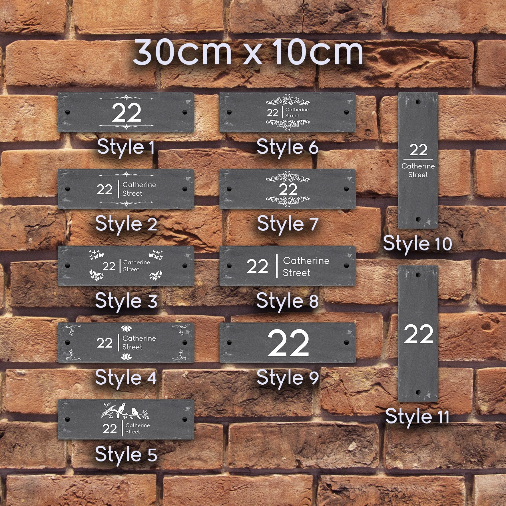 Rustic Slate House Number Slate Gate Sign Plaque Stone Door | Etsy