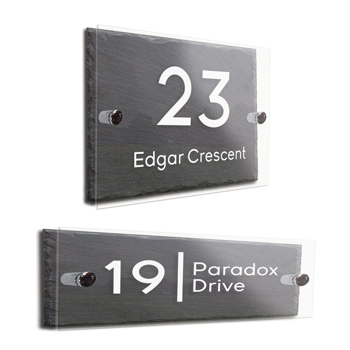 Personalised Slate & Acrylic Door Number Double Combination - Etsy UK