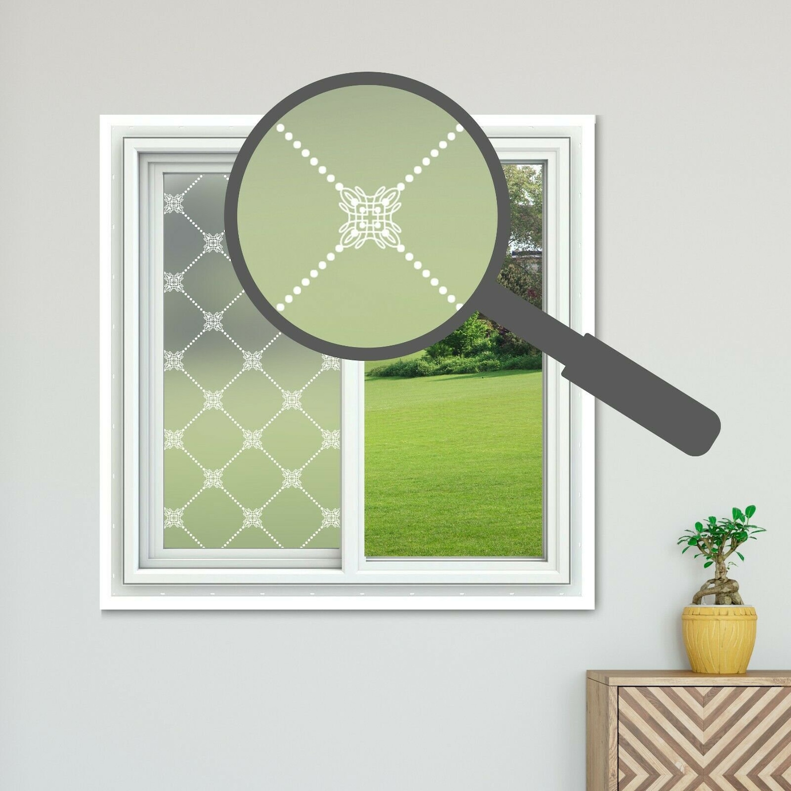 Privacy Frosted Window Film Decorative Etched Feature Glass Self ...