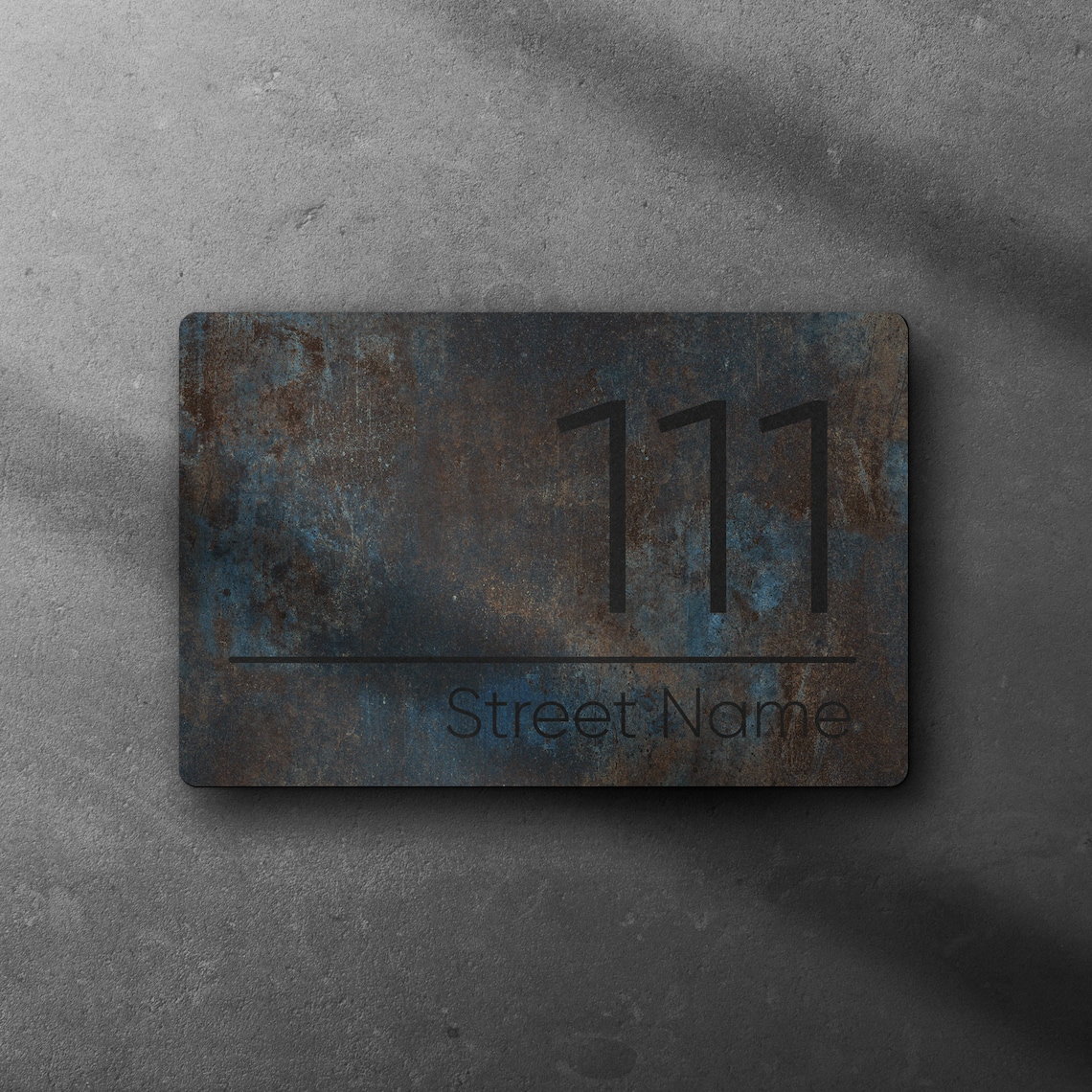 Personalised Contemporary Hidden Fixings Sign, Rusty Metal Style House ...