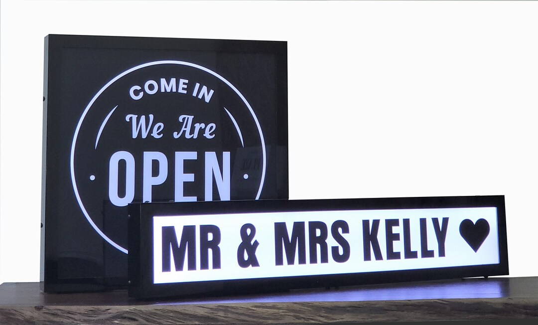 Metal Colour Changeable Light Box Personalised Business / Home Signs ...