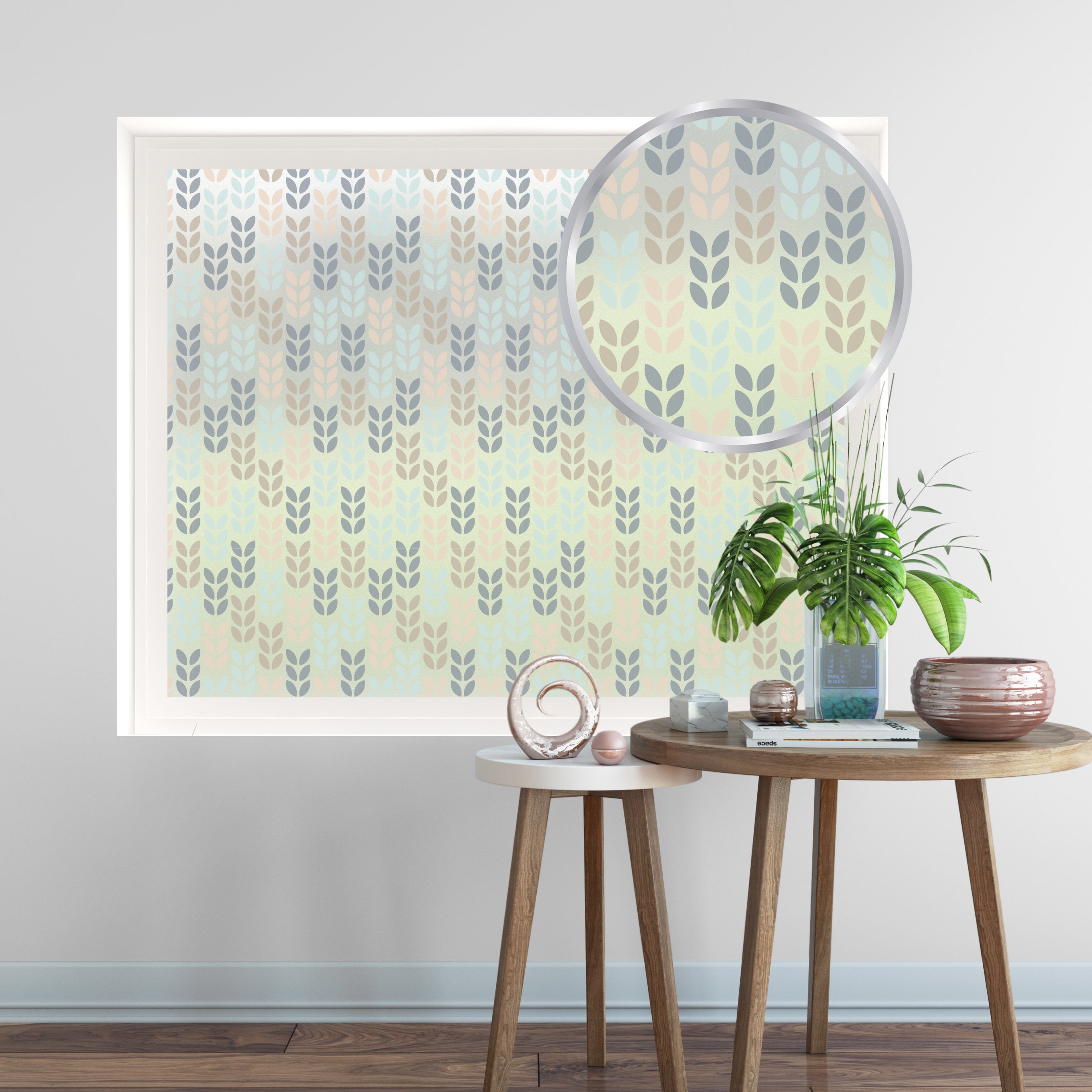 Privacy Frosted Pattern Window Film Decorative Etched Colourful Feature ...