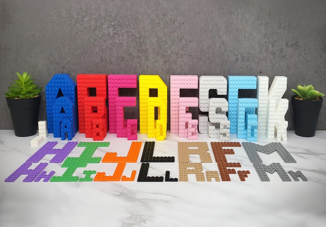 Custom Lego Compatible Letters, Building Blocks / Bricks Style Alphabet ...