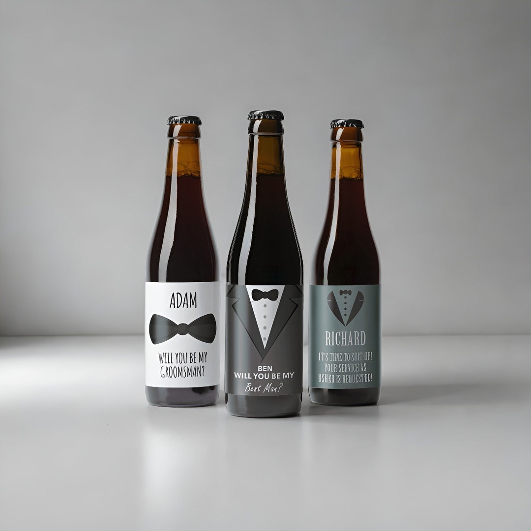 Personalised Beer Bottle Stickers for Best Man Proposal | Groomsman ...