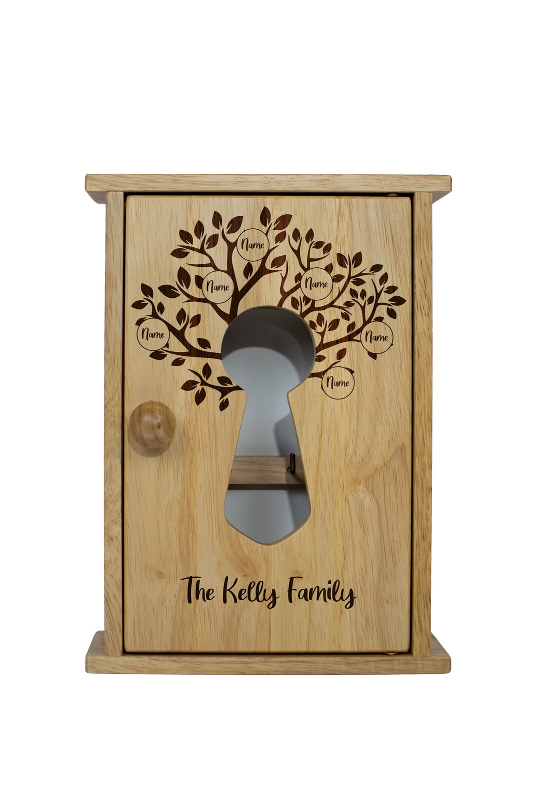 Personalised Wooden Key Box, House / Car Key Cabinet, Cupboard. Rack ...