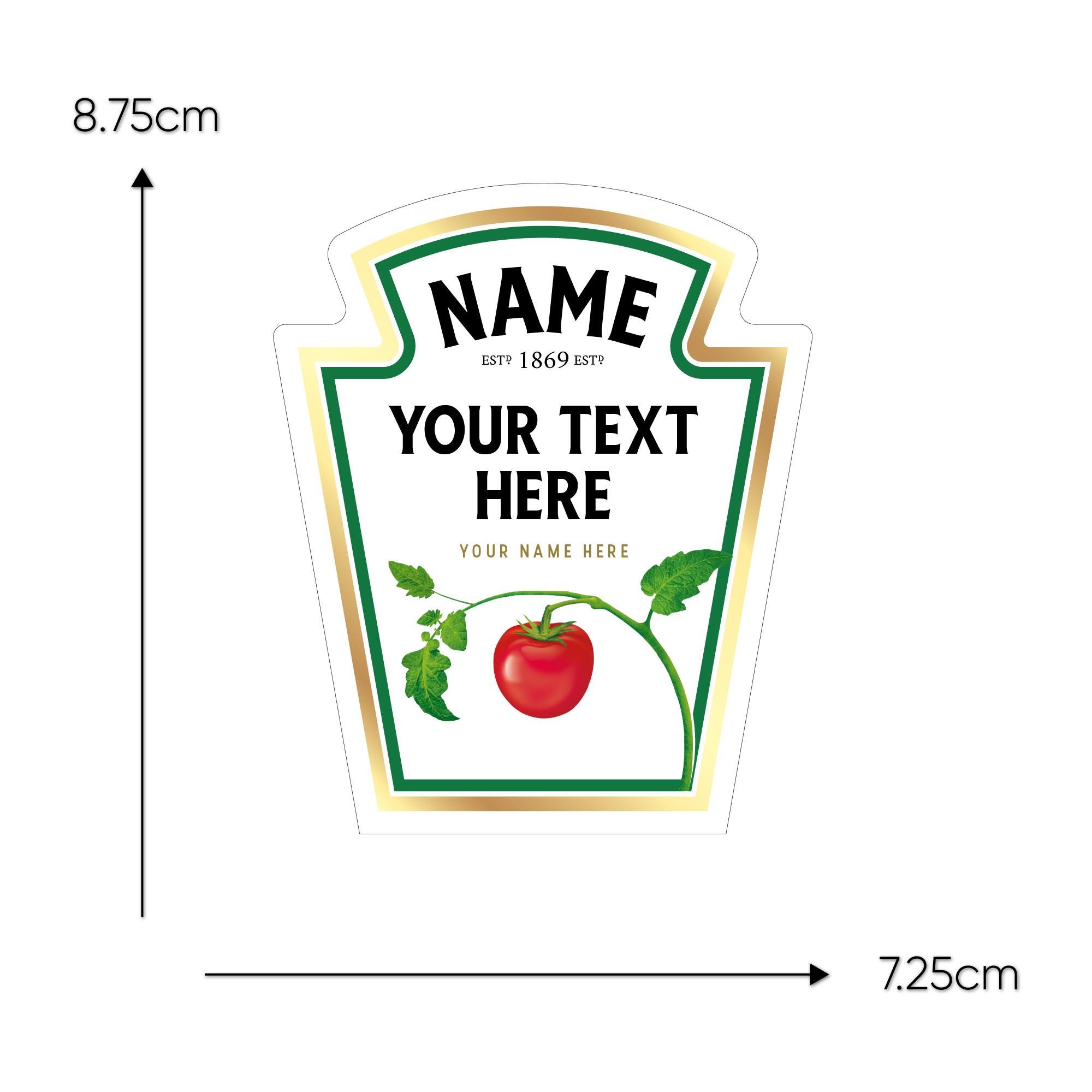 Personalised Ketchup Label Funny Gift - Custom Tomato Ketchup Sauce ...