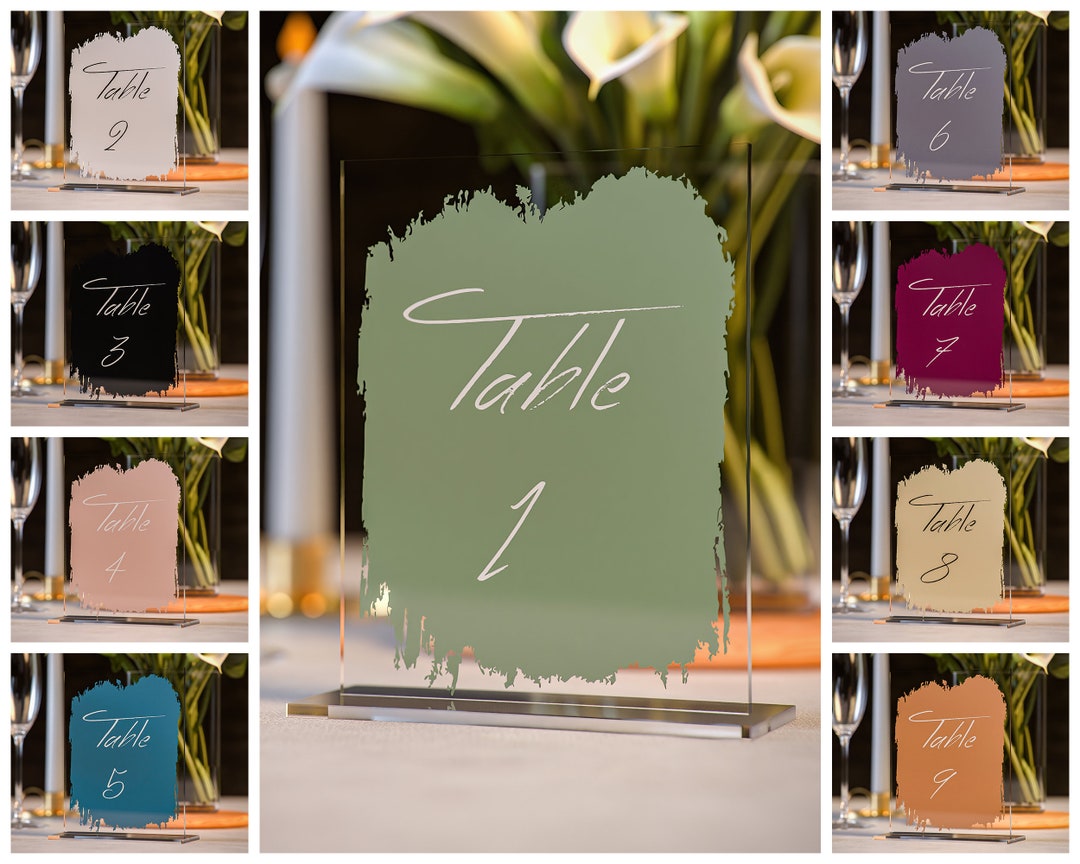 Elegant Personalised Clear Acrylic Table Numbers Wedding & Event Decor ...