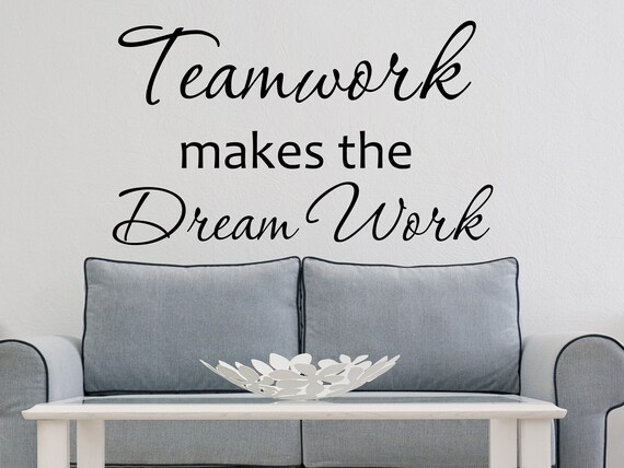 Teamwork Quote Office Wall Decal Teamwork Sticker ds164 Quote for ...