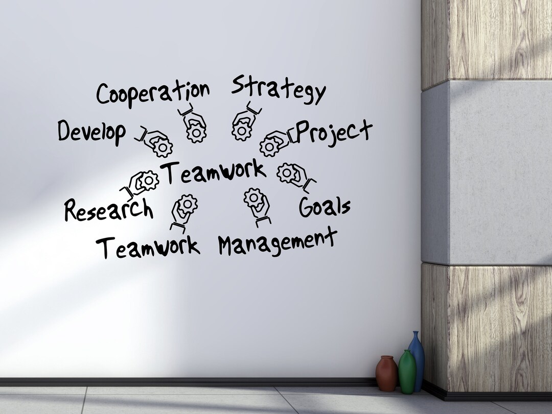 Teamwork Wall Decal Office Wall Art Teamwork Office Decor - Etsy