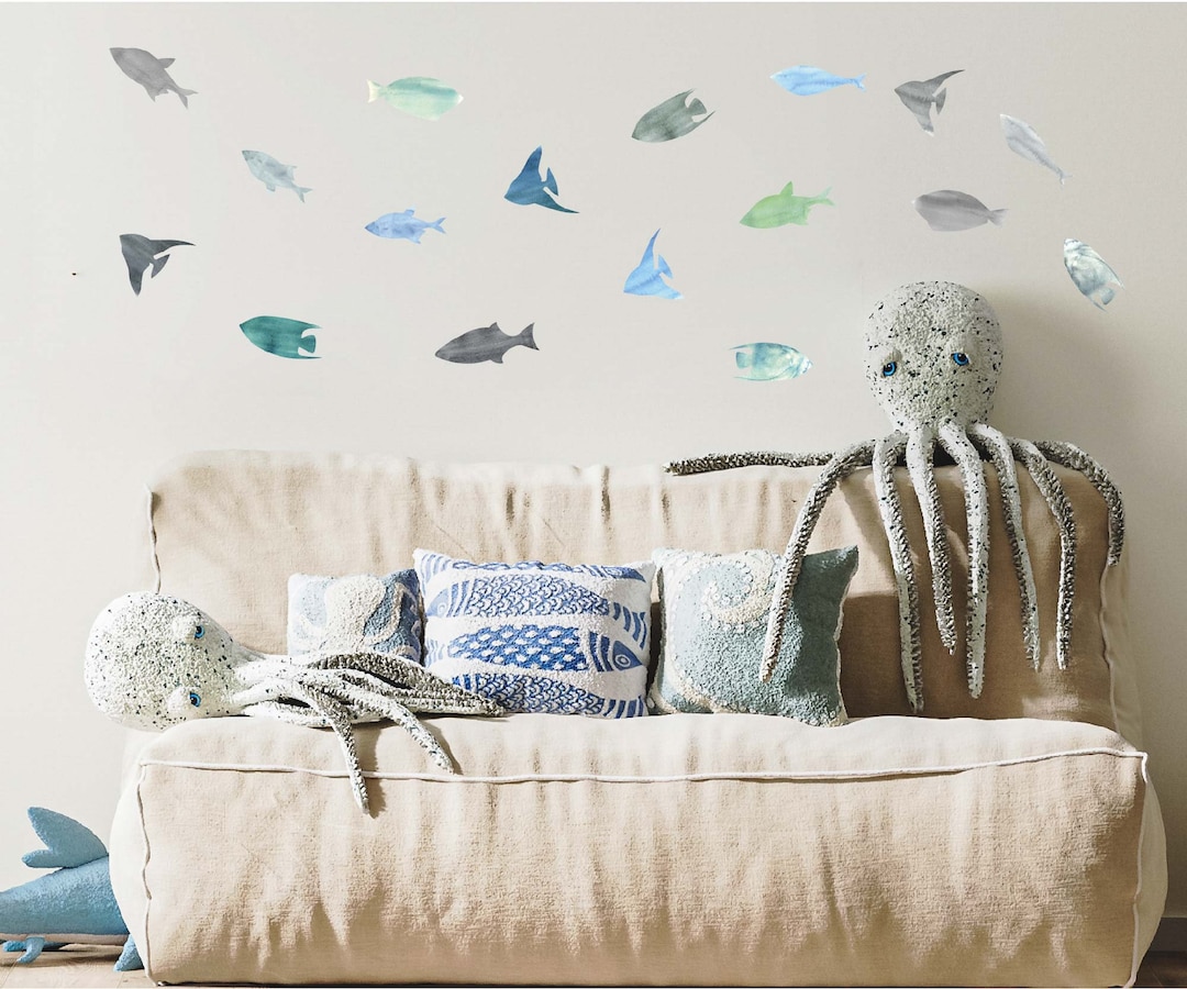 School of Fish Color Decals Under the Sea Wall Decor Nautical Set ...
