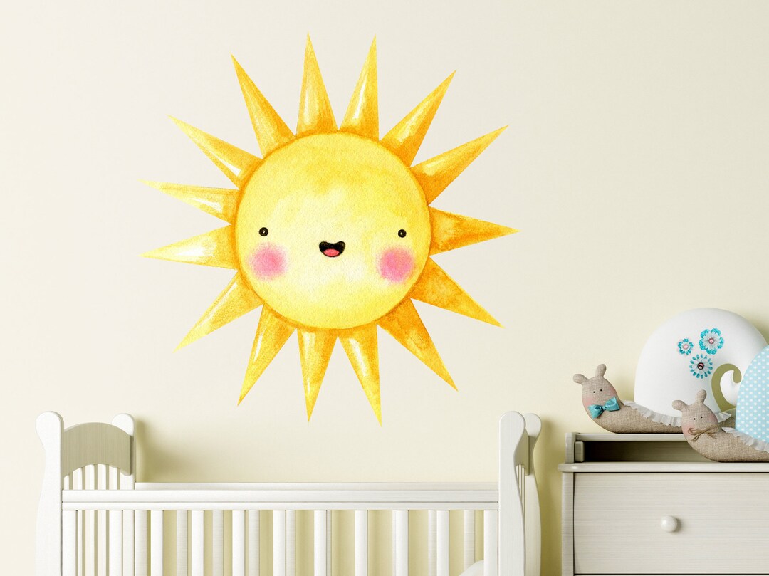 Kids Sun Decal. Colorful Sun for Above Bed. Sun Nursery Decor. Sun ...