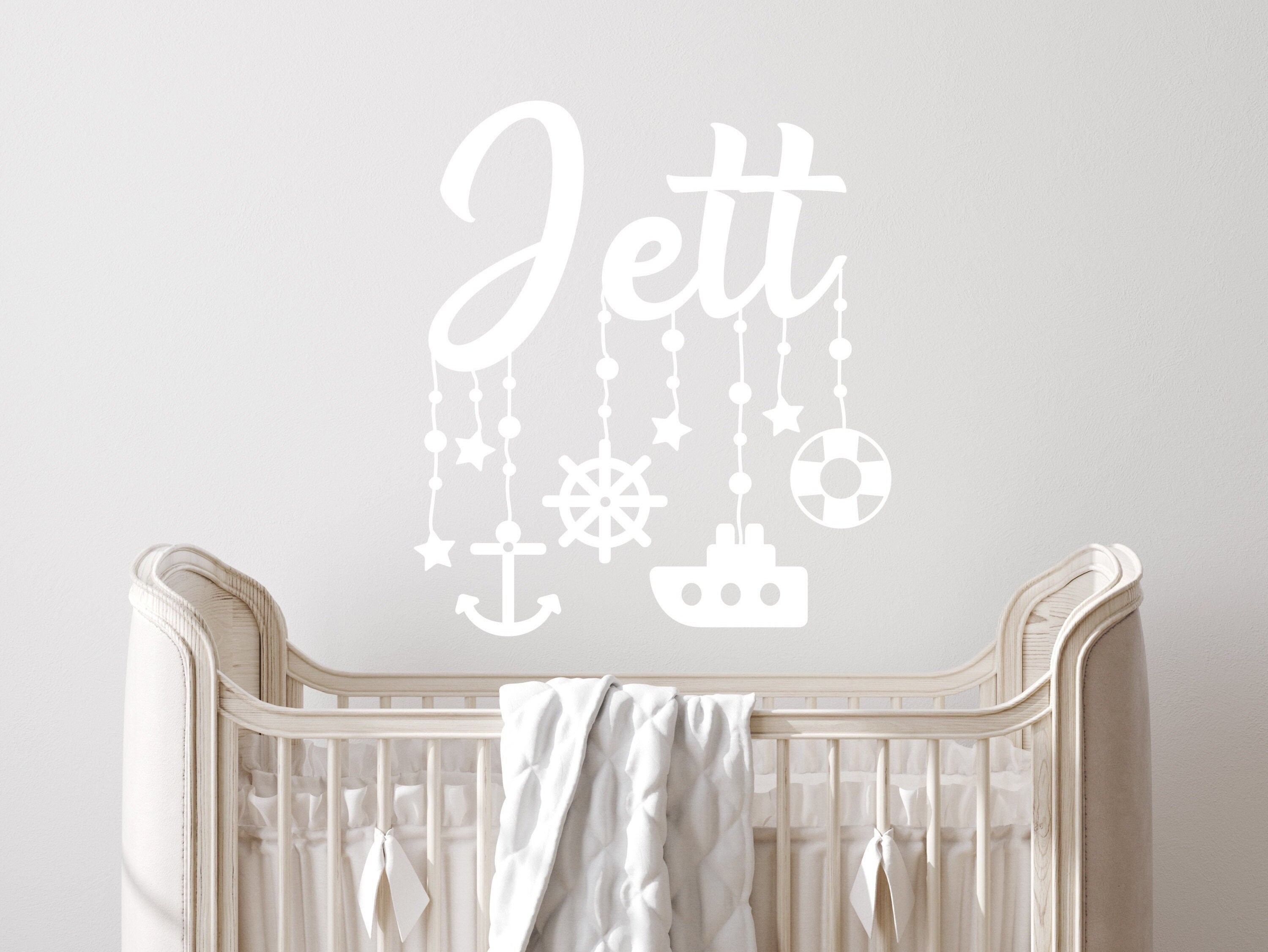 Nautical Boys Name Wall Decals. Nursery Decor. Custom Name | Etsy