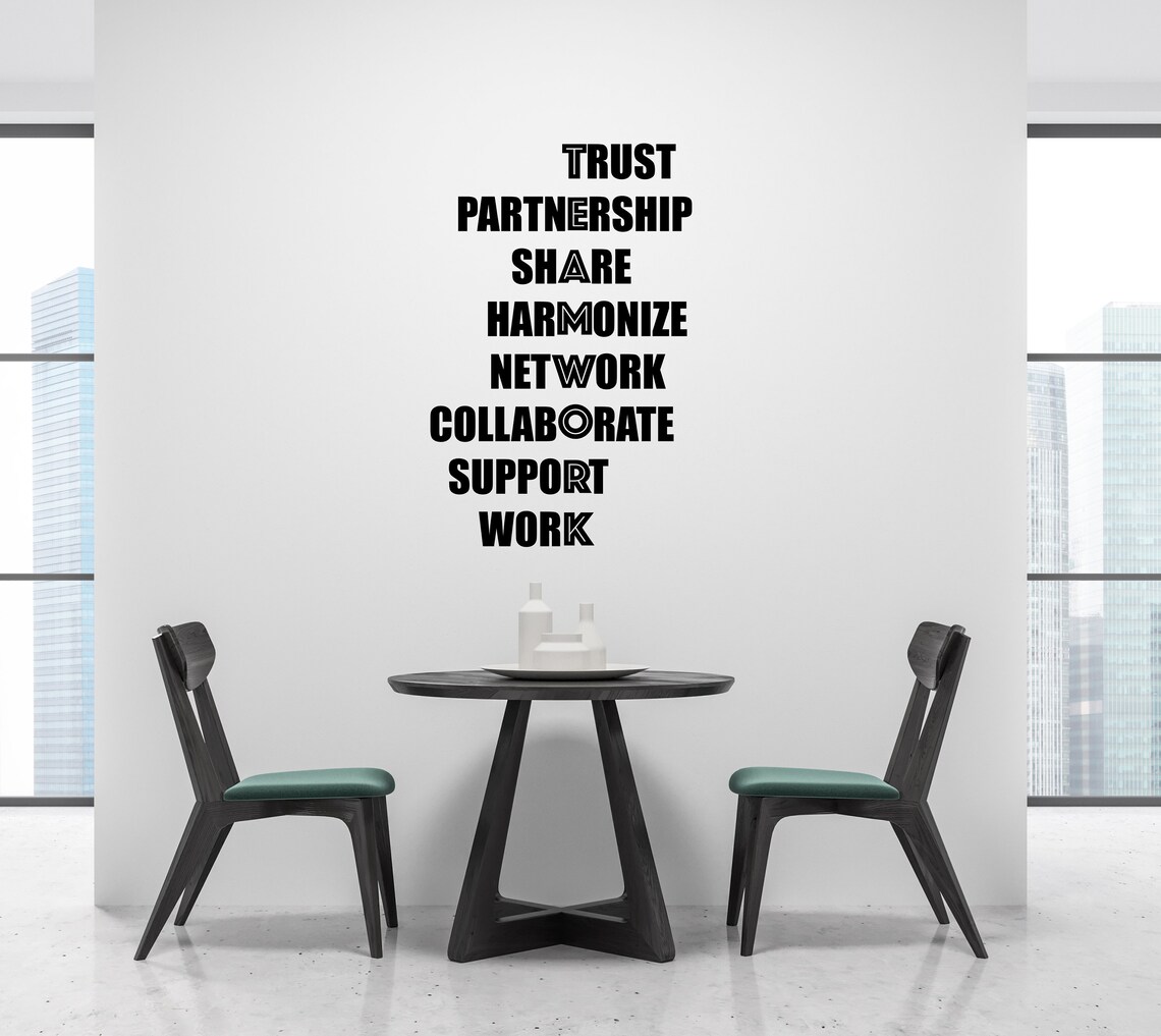 Teamwork Wall Decal Teamwork Sign Office Wall Art Teamwork | Etsy