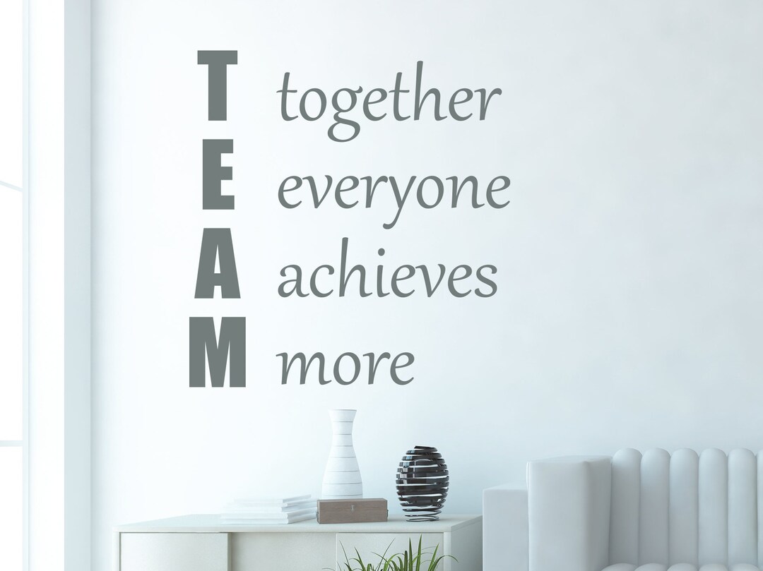 Teamwork Quote Office Wall Decal Teamwork Office Sign Decor - Etsy