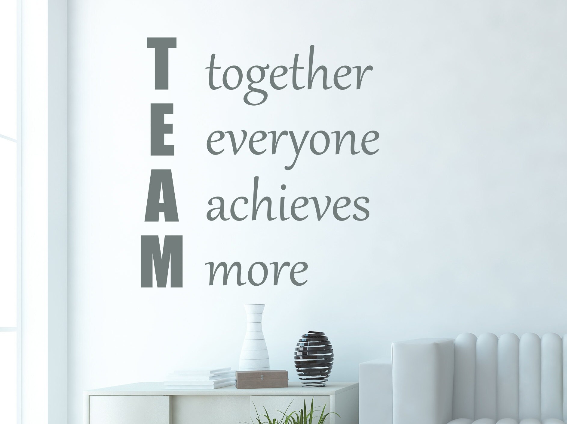 Teamwork Quote Office Wall Decal Teamwork Office Sign Decor | Etsy