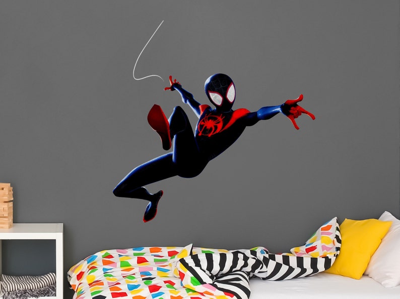 Miles Morales Wall Stickers for Boys Room Decor, Superhero Spiderman ...