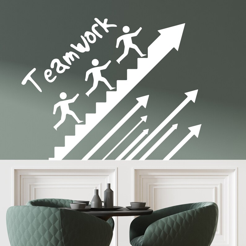 Teamwork Quote Office Wall Decal Teamwork Wall Art Teamwork | Etsy