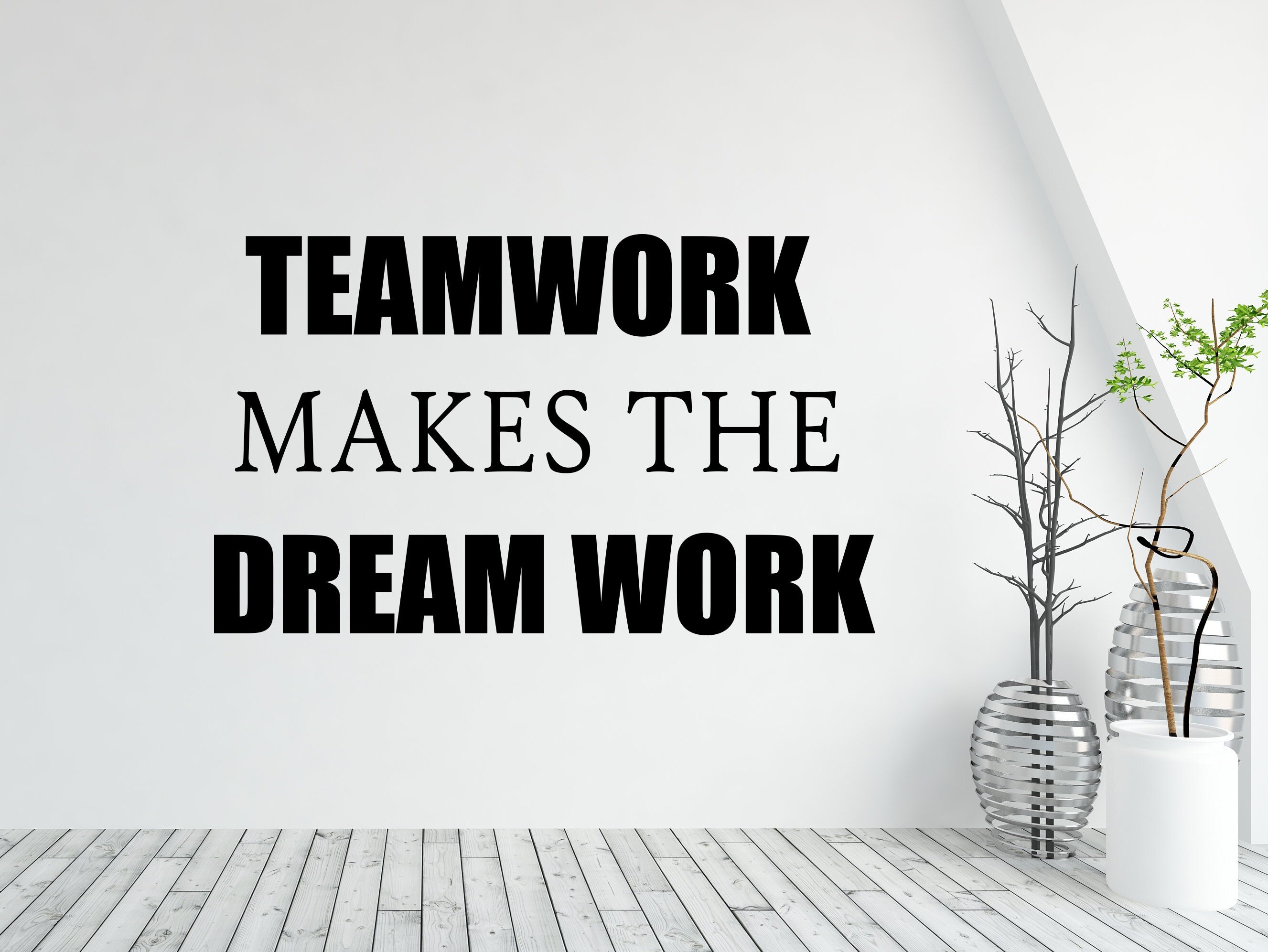 Teamwork Makes the Dream Work Quote Office Wall Decal | Etsy