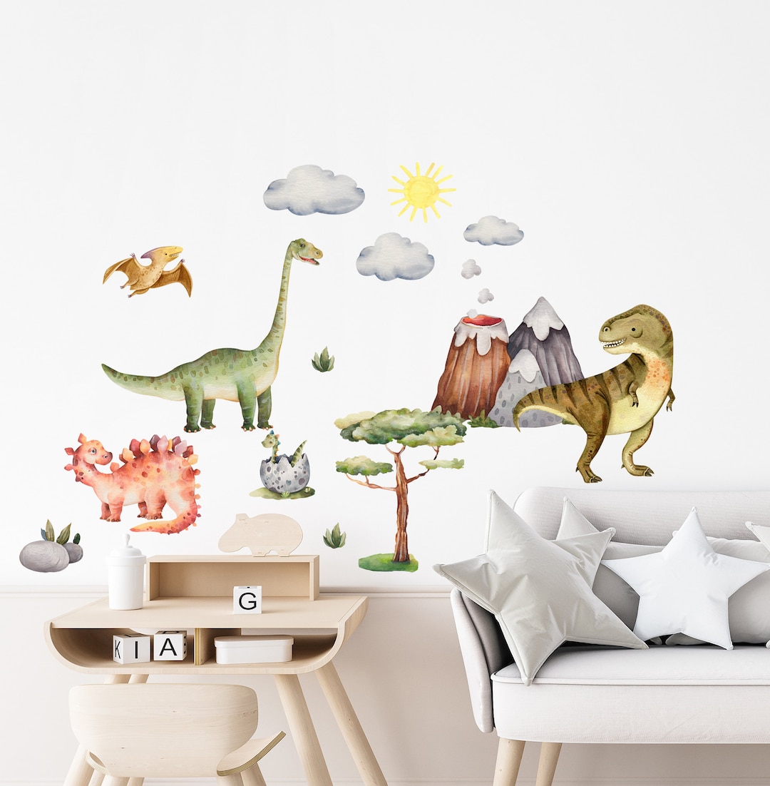 Dinosaur Wall Decal Dinosaur Vinyl Decal Dinosaur Wall Sticker - Etsy