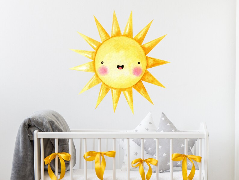 Kids Sun Decal. Colorful Sun for Above Bed. Sun Nursery Decor. - Etsy