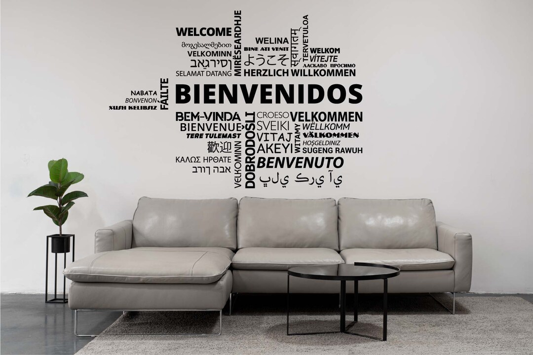 BIG OFFICE Wall Vinyl Decal Welcome Office Wall Decal Languages Decal ...