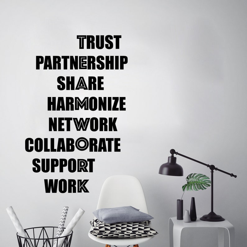 Teamwork Wall Decal Teamwork Sign Office Wall Art Teamwork | Etsy