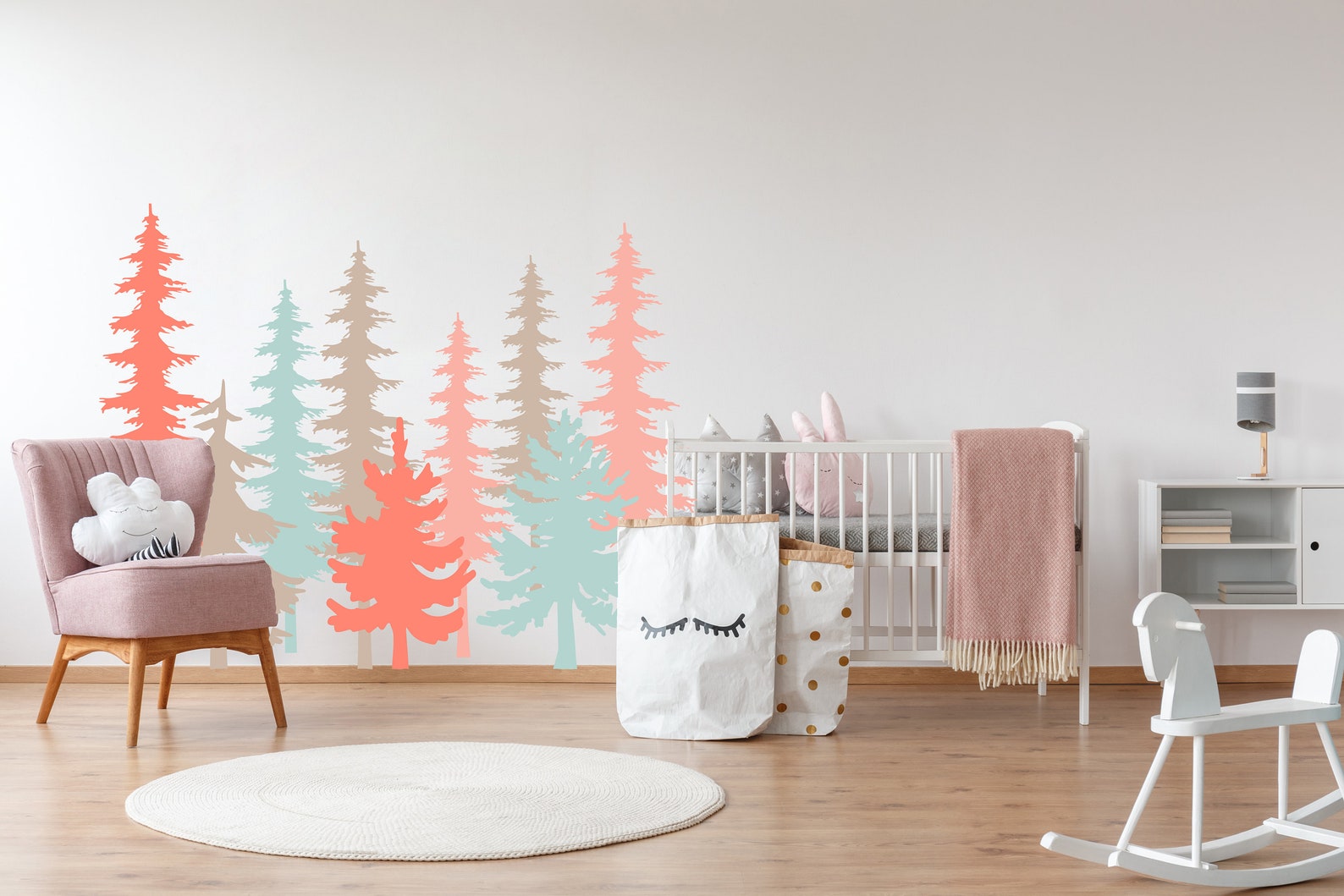 Pine Tree Forest Wall Decals. Forest Tree Nursery Wall Decals. - Etsy