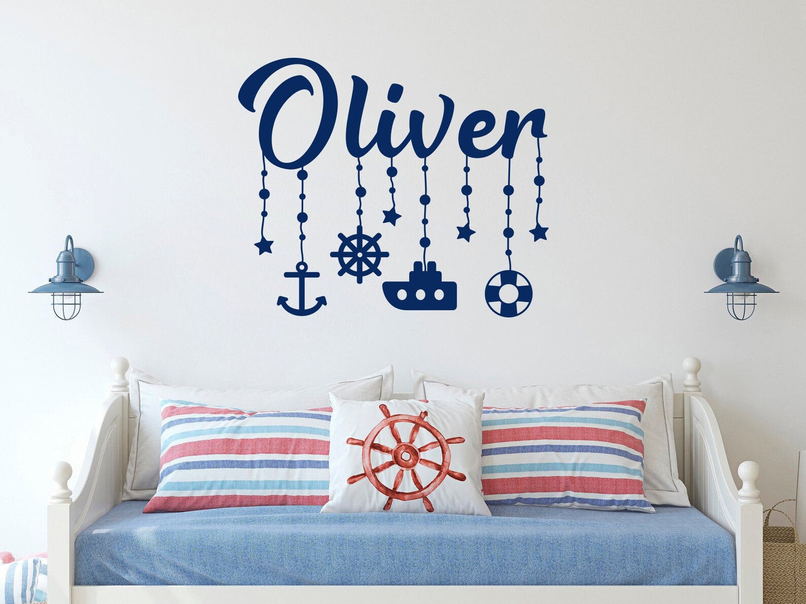 Nautical Boys Name Wall Decals. Nursery Decor. Custom Name | Etsy