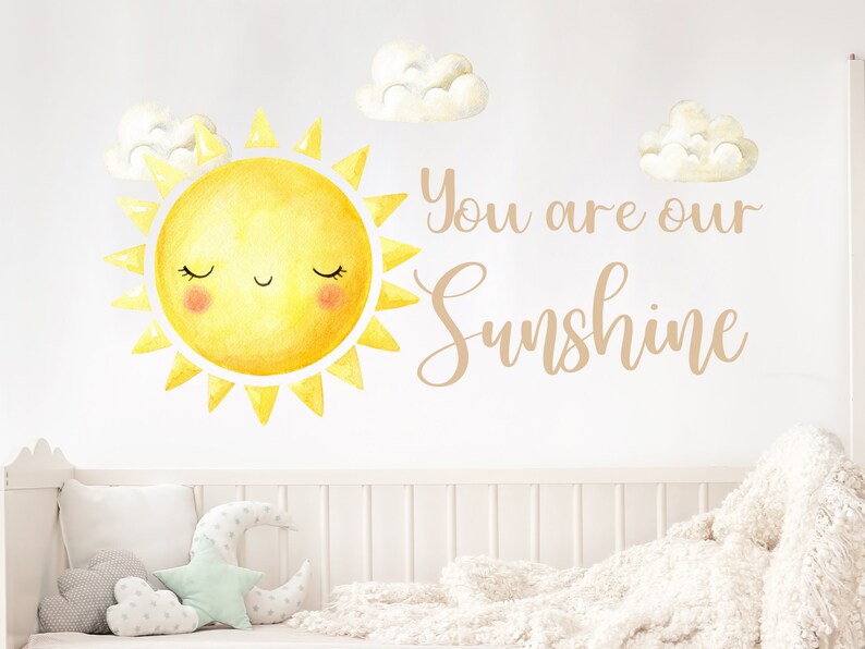 You are our Sunshine Quote Wall Decal. Sun Above Bed for Kids | Etsy