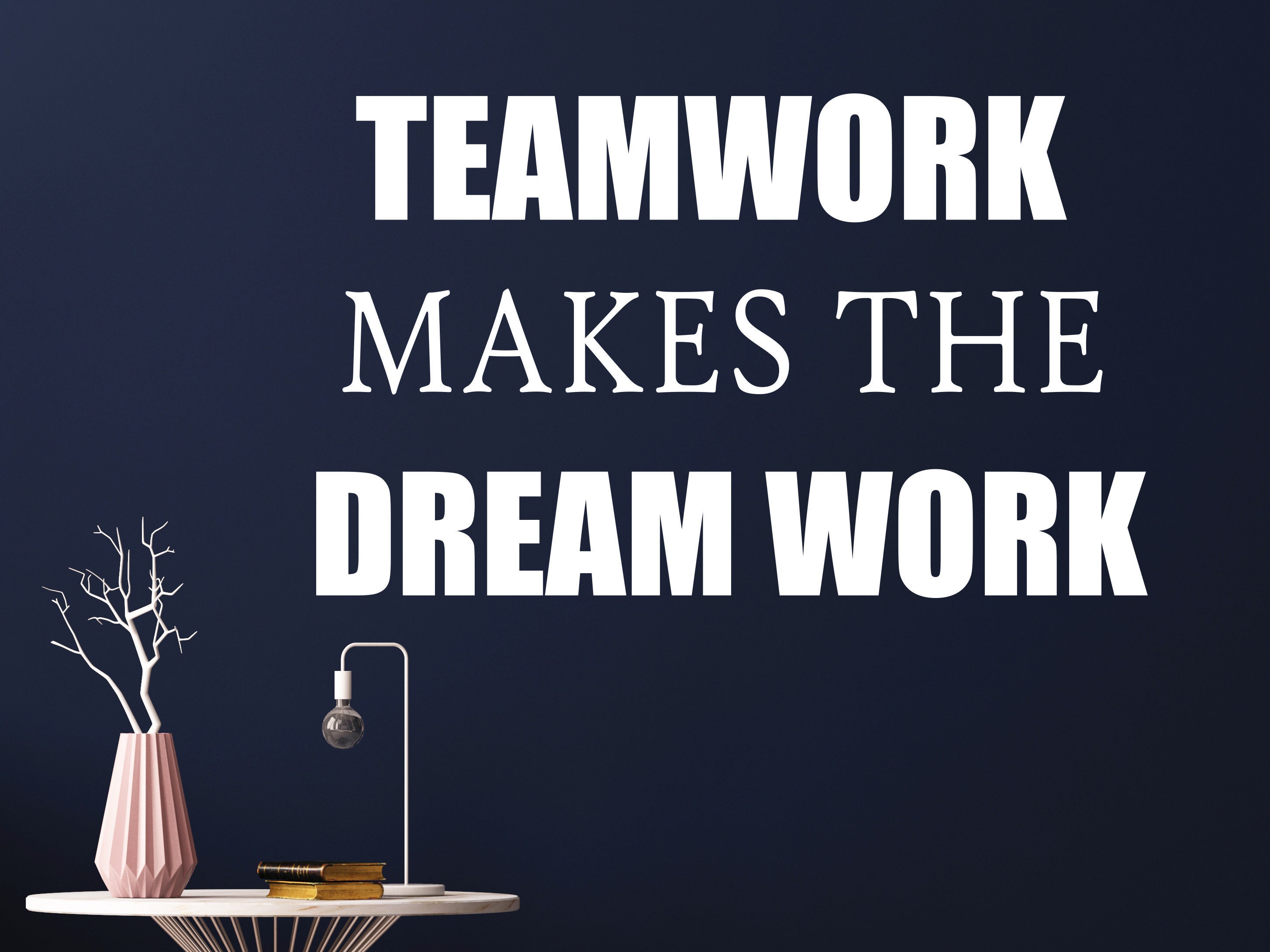 Teamwork Makes the Dream Work Quote Office Wall Decal | Etsy