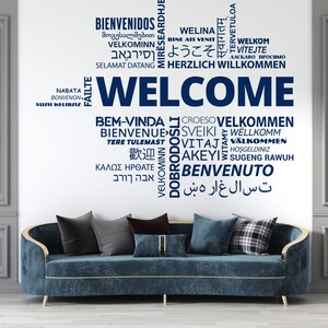 Large Welcome in Different Languages Teamwork Decal, Сustomizable Words Sign Vinyl Sticker, Wall ...