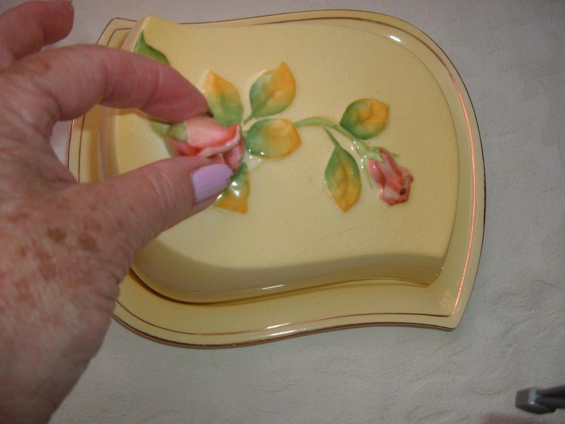 Royal Winton Grimwade Vintage Rose Handle Cheese/butter Dish - Etsy