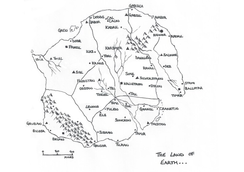 hand drawn map Province of Endil Black & White gift create your own map ...