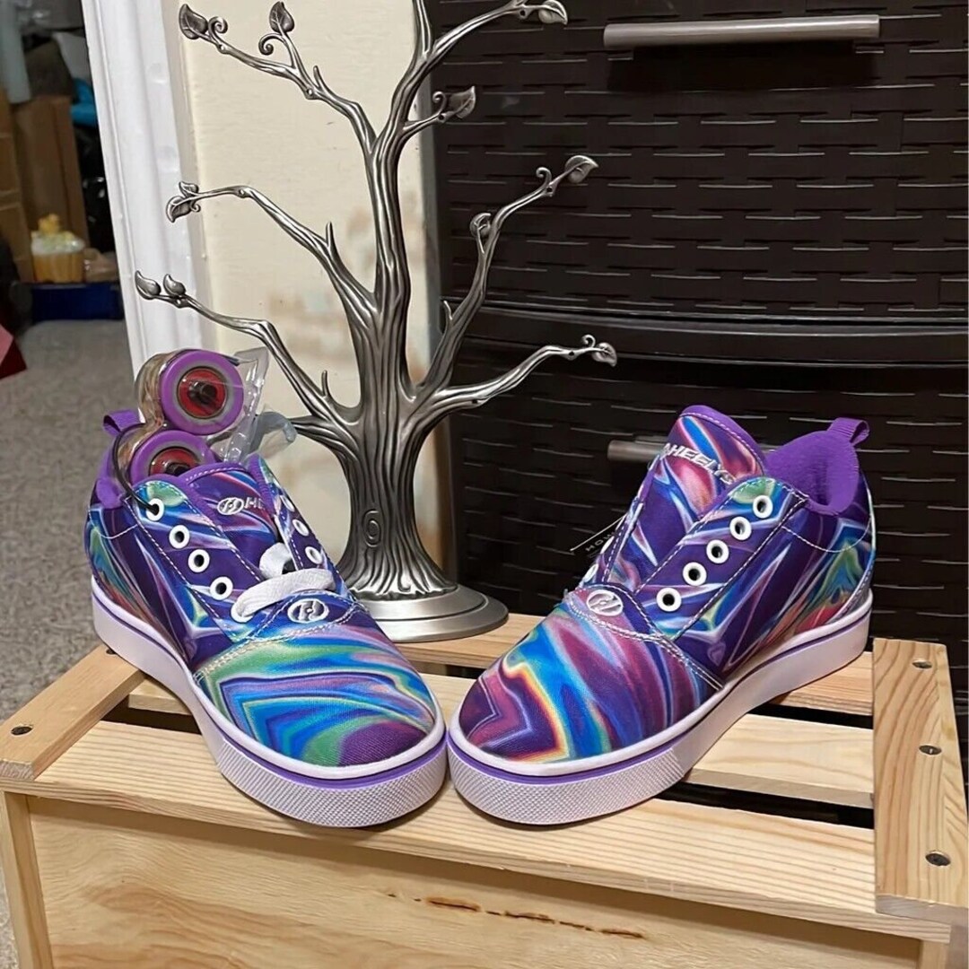 The Original Heelys Wheeled Shoe Girls Youth Size 2 Purple/multi Brand ...